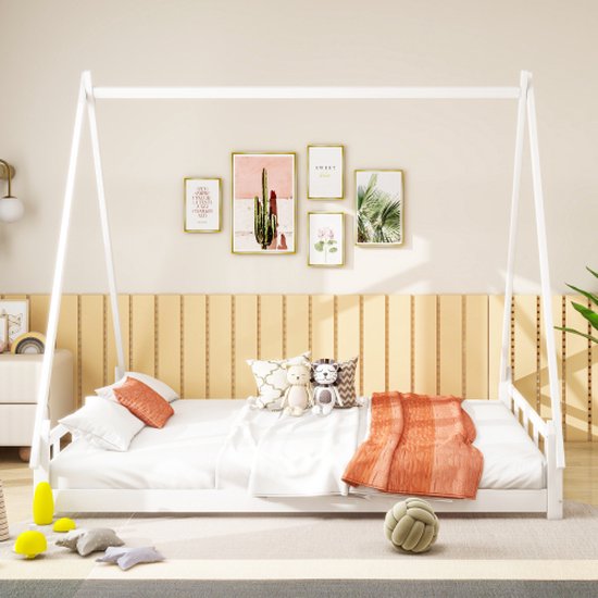 Massief houten kinderbed 140*200cm, tentbed, hoogslaper, jeugdbed ...