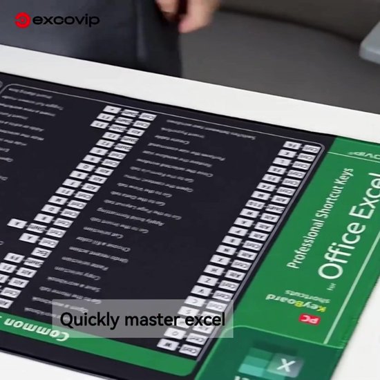 ExcelMaster™ Snelkoppelingen Muismat - 132 Excel Shortcuts - XXL Bureau ...