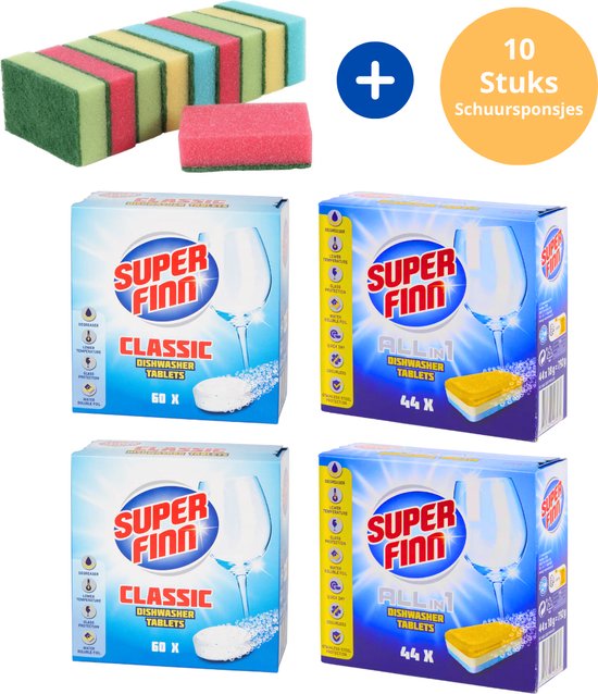 Vaatwastabletten Duo Pack All in 1 & Classic - 208 Wasbeurten - 4 Stuks ...