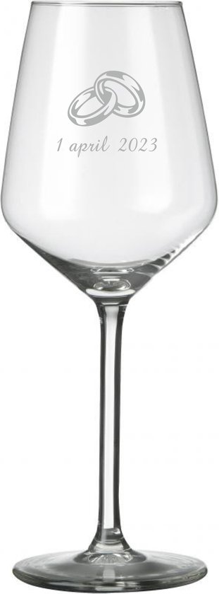 Wijnglas - Ringen met datum - trouwringen -gepersonaliseerd - huwelijk ...