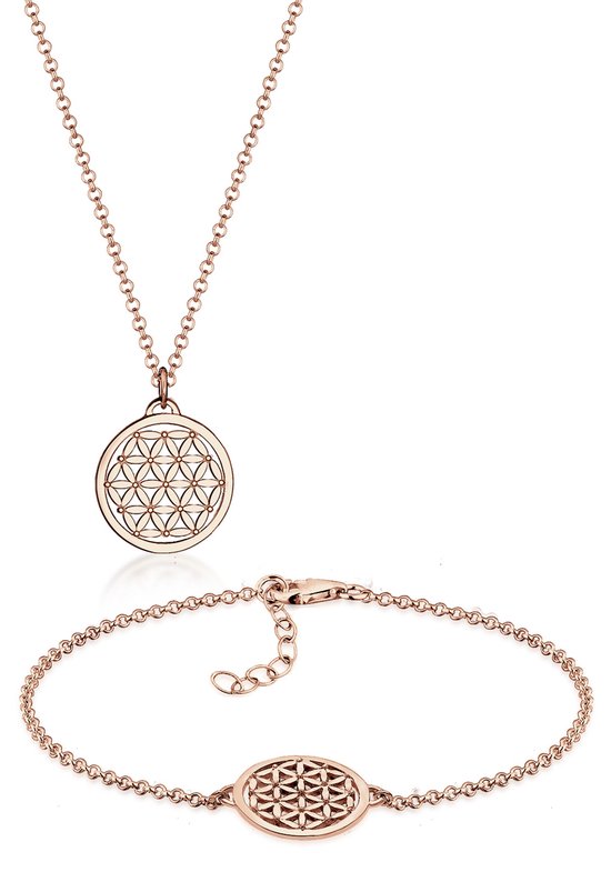 Elli - Sieraden Set - Dames Bloem des Levens Hanger Set in 925 sterling ...