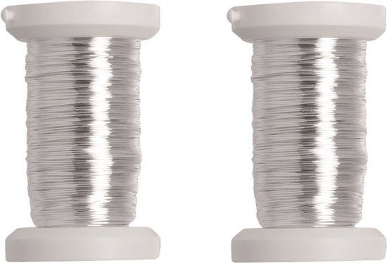 Zilver metallic bind draad/koord van 0,4 mm dikte 40 meter - Hobby ...