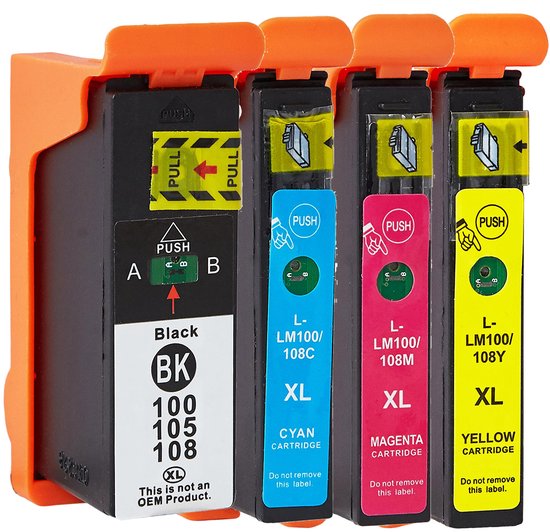 LE-100XL BK/C/M/Y 14N1068E Multipack Huismerk Inktcartridge ...