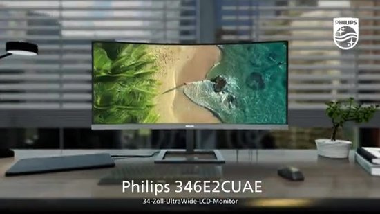 Philips 346E2CUAE - QHD Curved UltraWide USB-C Monitor - 65w - EPEAT ...