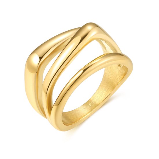 Twice As Nice en acier inoxydable Ring , anneau large ouvert 54 | bol