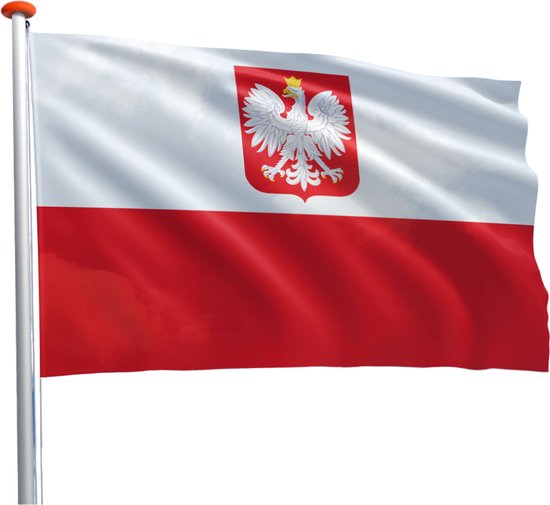 Grote vlag van Polen met Wapen / Polish Flag - 150x250CM - Poolse vlag XXL | bol