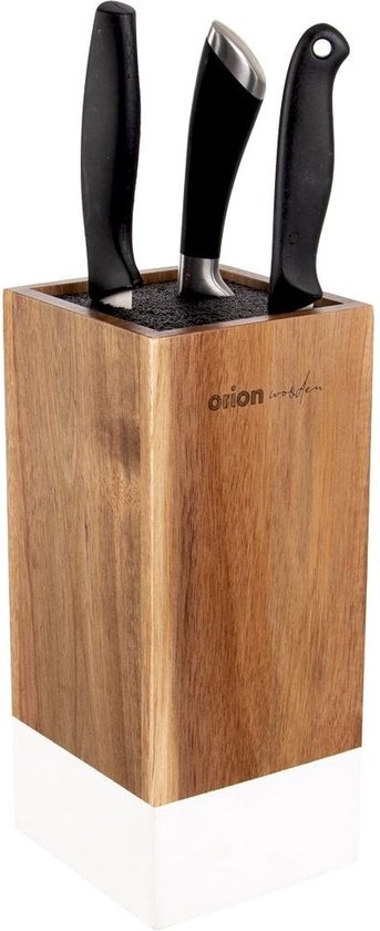 Messenblok Houten WHITELINE - Messenhouder | bol