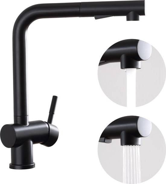 CECIPA max Keukenkraan Met Uittrekbare Uitloop - 360° draaibare keukenkraan -... | bol