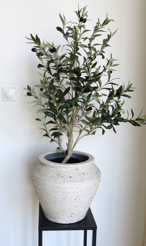 Mediterraanse Pot voor binnen en buiten met olijfboom -kunstboom | bol