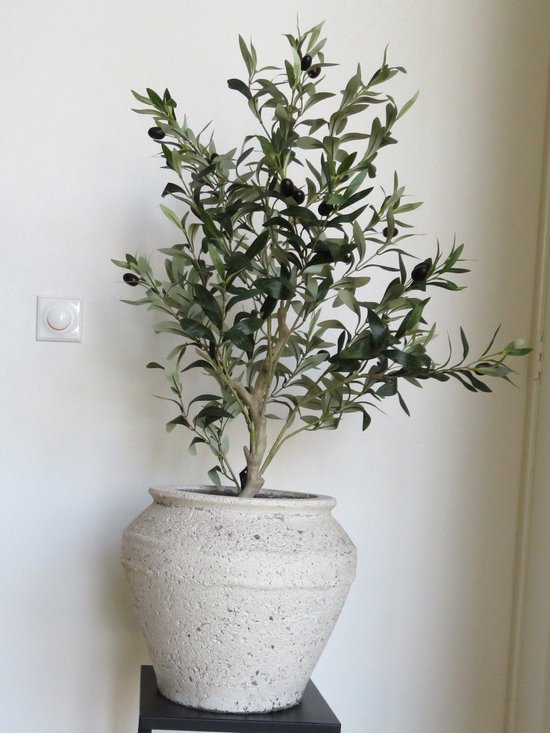 Mediterraanse Pot voor binnen en buiten met olijfboom -kunstboom | bol