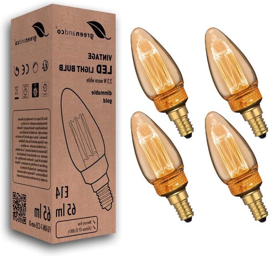 Dimbare Vintage Design LED lamp - Retro stijl - Sfeerverlichting - E14 ...