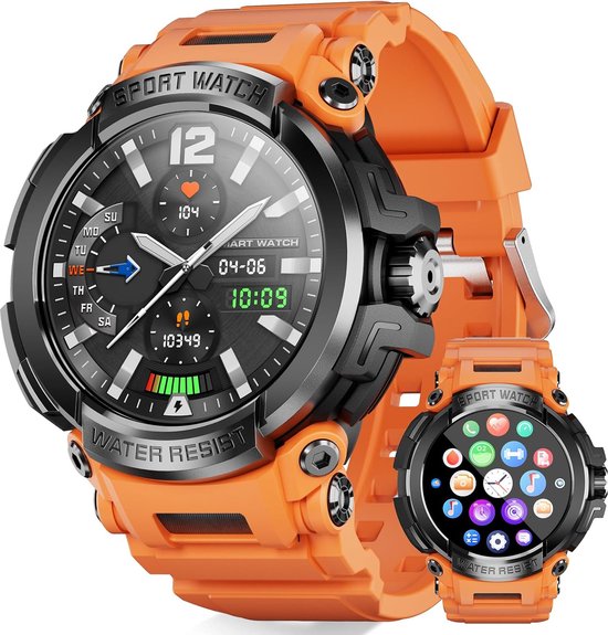 Marsyu - Militaire Smartwatch - HD Display en Bluetooth Oproepen | bol