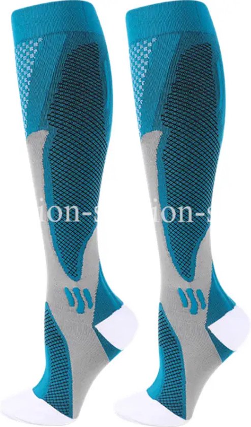 EITIKA - Compressiekousen dames S/M maat 36/39 - Blauw/grijs ...