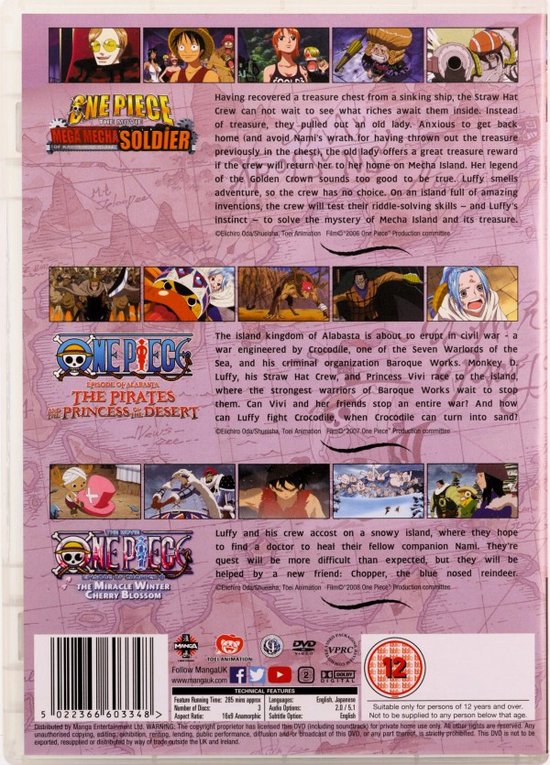 One Piece Movie Collection 3 (contains Films 7-9) (Dvd), Mayumi Tanaka ...