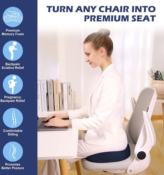 Ergonomisch traagschuim zitkussen voor stuitbeen ischias aambeien ...