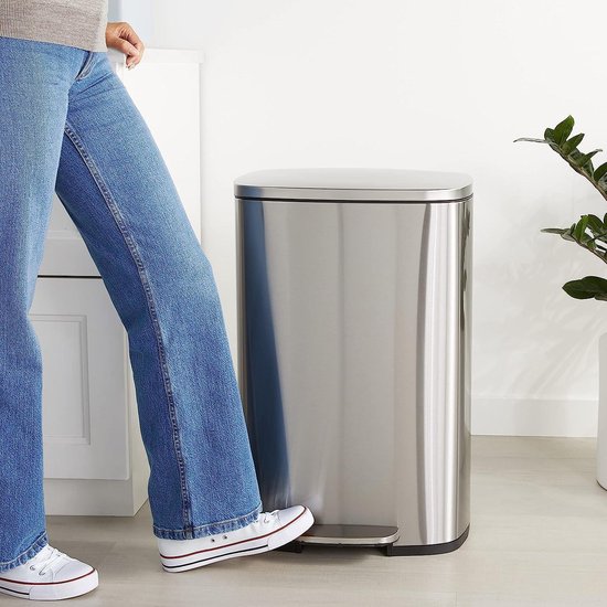 Prullenbak 60 liter vierkant stalen balk soft-close-mechanisme thuis ...