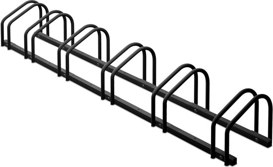 Fietsenrek voor 6 fietsen - Staal - Geschikt voor grond en muur ...