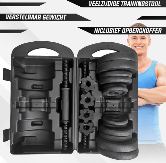 Fitby Dumbells 20KG - Dumbbells - Gewichten set - Verstelbare Dumbells ...