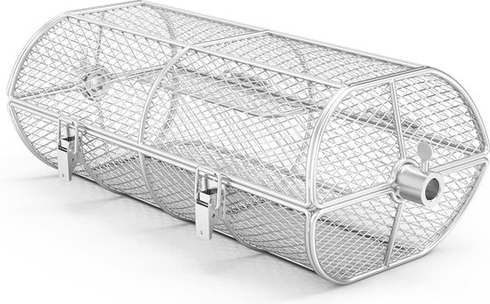 Stainless Steel Grill Basket Universal Rocker Cage Basket for Grill ...