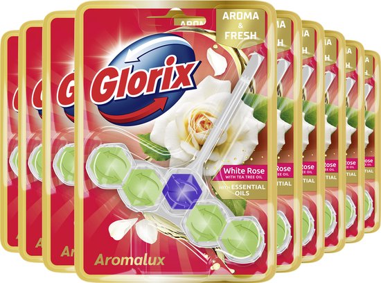 Glorix Aromalux WC blokjes - White Rose & Tea Tree Oil - 9 stuks | bol