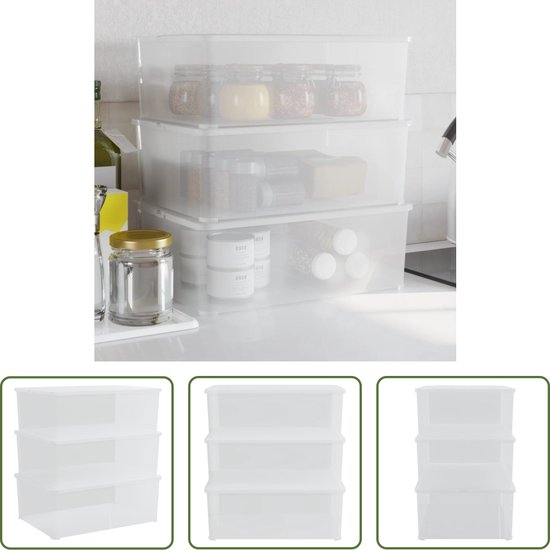 The Living Store Opbergdozen - Kunststof - 37 x 26 x 13 cm - Stapelbaar ...