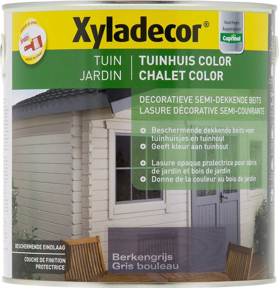 Abri de jardin Xyladecor Couleur - Teinture pour bois - Blanc rustique - Mat - 1L | bol