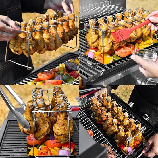 Opvouwbare Kip Rooster Rack Roestvrij Staal - Kip Stand voor Oven ...