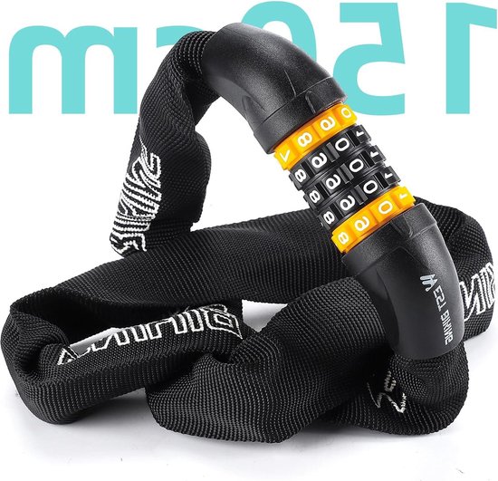 150 cm cijferslot voor fiets hoge veiligheid 5-cijferige code ...