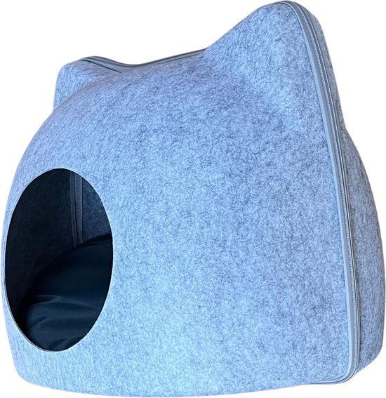 El Ático Pets - Kattenhuis met sponskussen en ronde ingang - Kattenmand ...