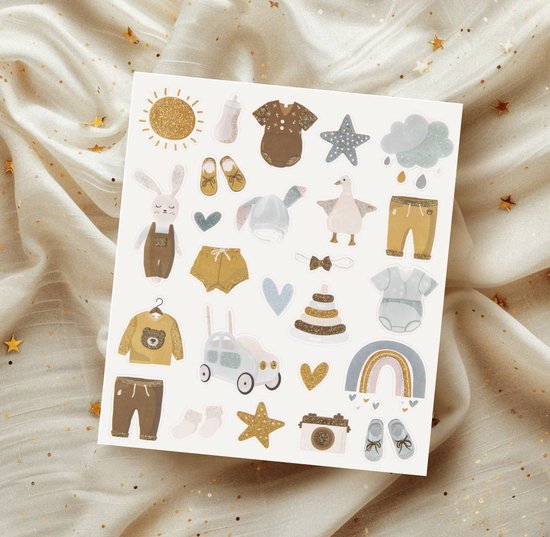 Stickervel Baby Jongen met Glitteraccenten - Luxe Babystickers ...