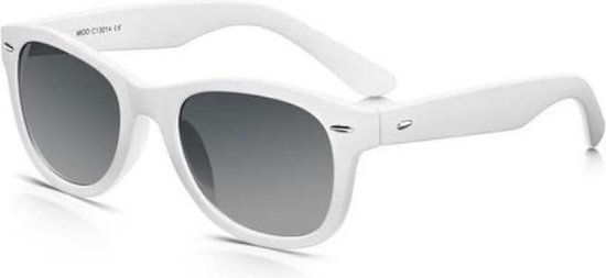 Nerd bril wit met zwart glas | bol