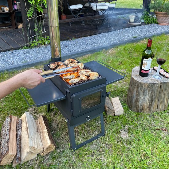ASH Camping Houtkachel Grill3 - veranda kachel compleet - draagbaar ...