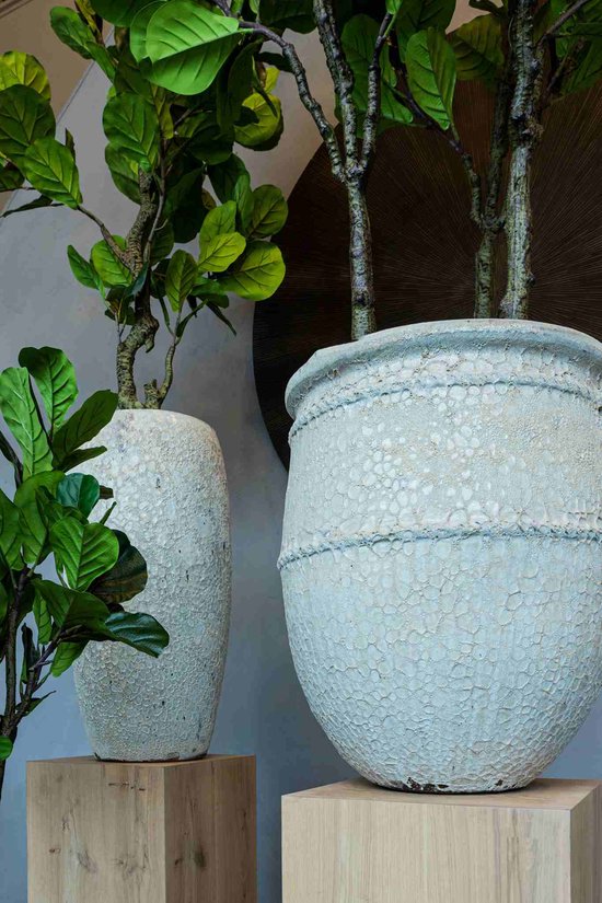 PTMD Tony Grey Big Ceramic Jar Pot Round Low | bol