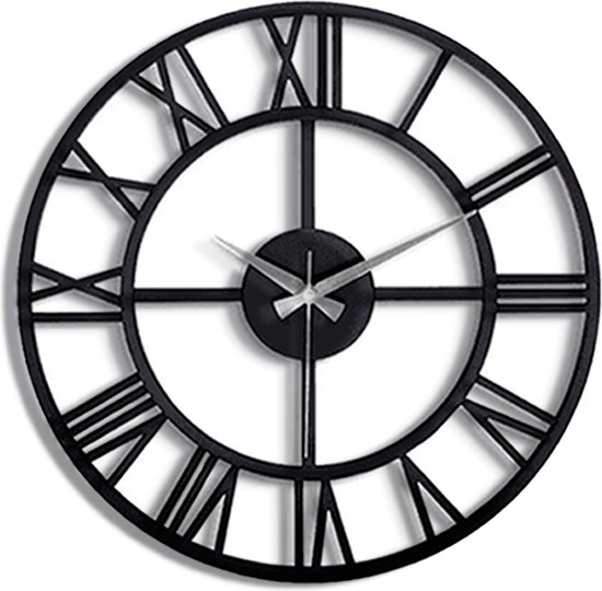 Modern Clock Wandklok - Romeinse Cijfers Home Decor - 40x40 cm | bol