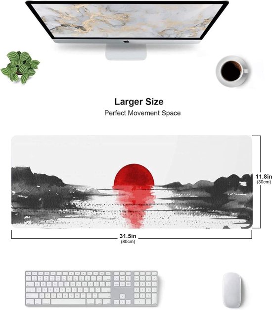 Gaming muismat, zwart en wit Cherry Blossom Extended Large Mouse Mat ...