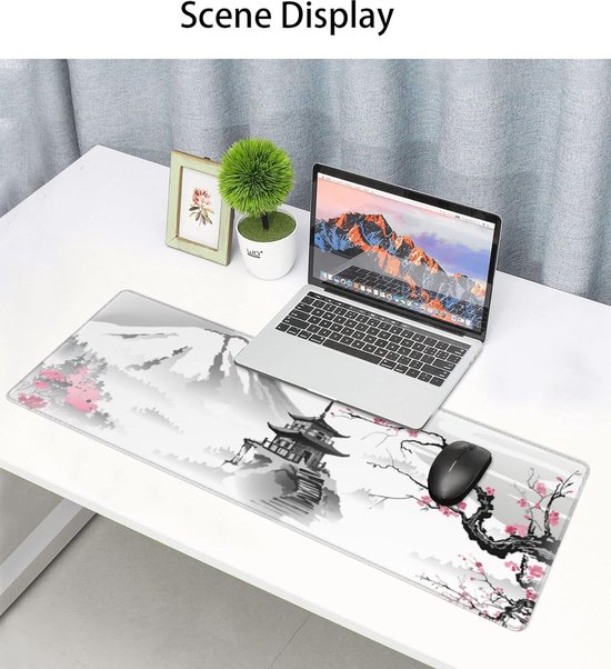 Gaming muismat, zwart en wit Cherry Blossom Extended Large Mouse Mat ...