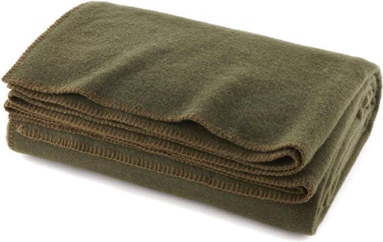 Warme olijfgroene brandwerende deken 1676 x 2286 cm - met 80% wol - US ...