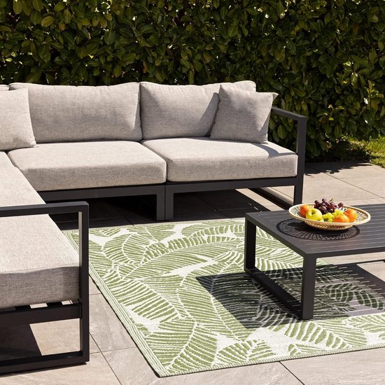 Rechthoekig tuintapijt palmpatroon buitenkleed - Buitenkleed 120 x 180 ...