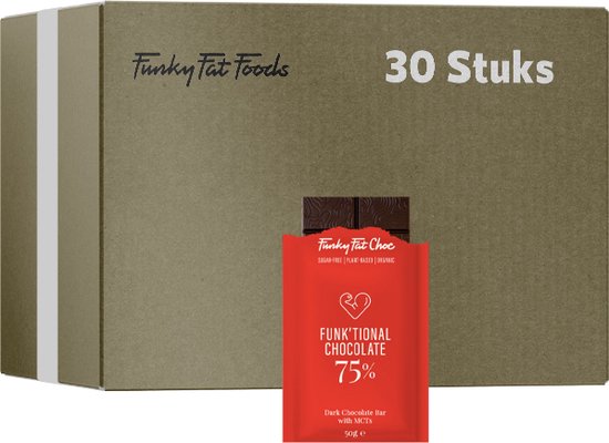 Funky Fat Choc | Chocolade Tablet | Dark | 30 Stuks | 30 x 50g | bol