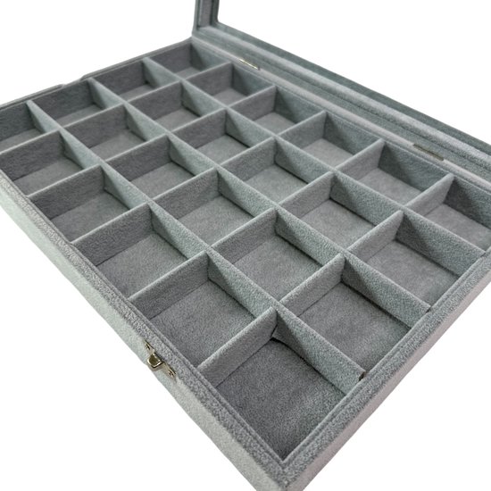Belle Vous Grijs Velours Sieraden Organiser Display Doos Tray, 24 ...