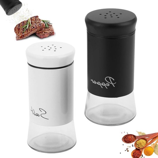 Zout- en peper vaatje set - 147 ml glazen zoutvaatjes - peperkruiden ...