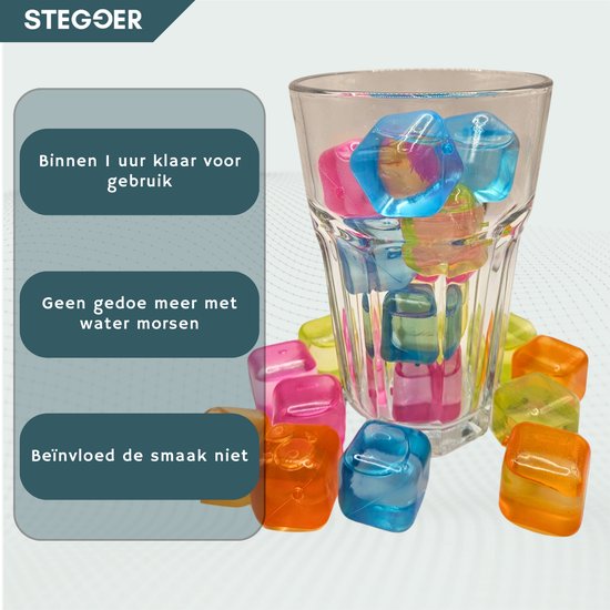 STEGGER - Herbruikbare IJsblokjes - IJsblokjes - Plastic IJsblokjes ...