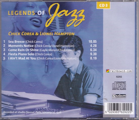 Legends of Jazz 2 CD 3 - Chick Corea and Lionel Hampton, Chick Corea, Lionel Hampton |... | bol