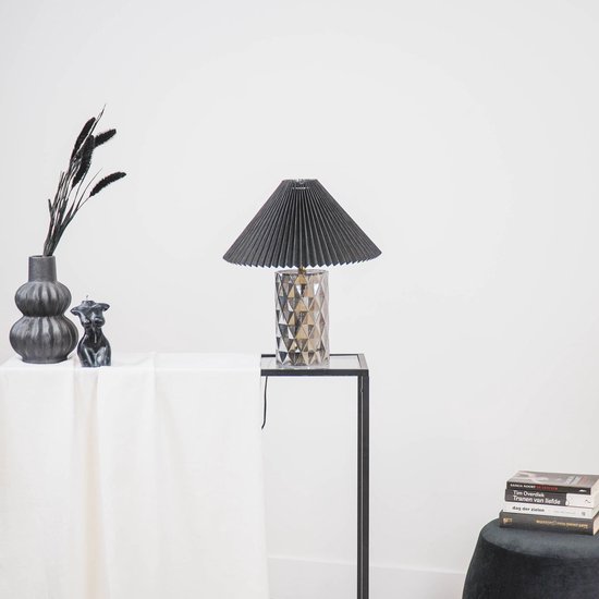 Housevitamin Tafellamp - Glazen Lamp-Smokey- 12x12x20cm | bol