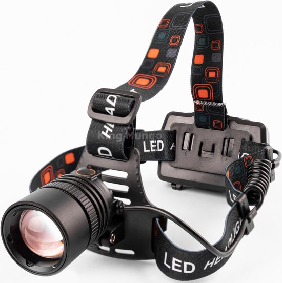 LED Hoofdlamp Oplaadbaar USB - 9600 mAh - incl Oplaadbare Batterijen ...