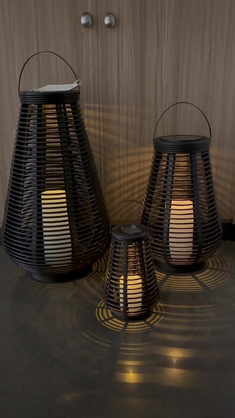 Solar Tuinverlichting - Quokware Staande Ovale - Solar - Rotan Tuinlamp ...