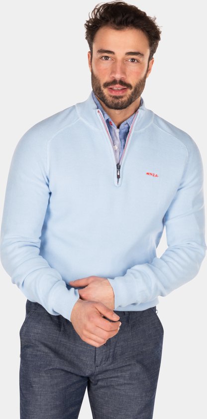 NZA - Effen trui met rits - Universal Blue | bol