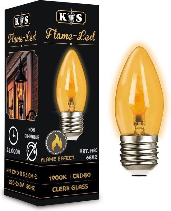 KS Verlichting Flame-LED - E27 LED lichtbron - 0.5W | bol