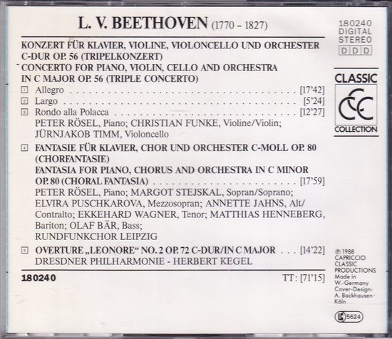 Triple Concerto, Choral Fantasia - Ludwig van Beethoven - Rundfunkchor Leipzig,... | bol