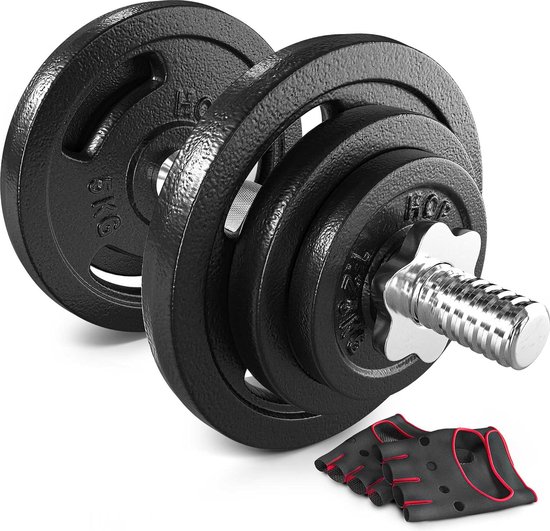 Hop-Sport verstelbare halters met 1 stangen, gekarteld handvat ...